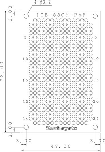 サンハヤト ICB-88GH-PbF 小型ユニバーサル基板