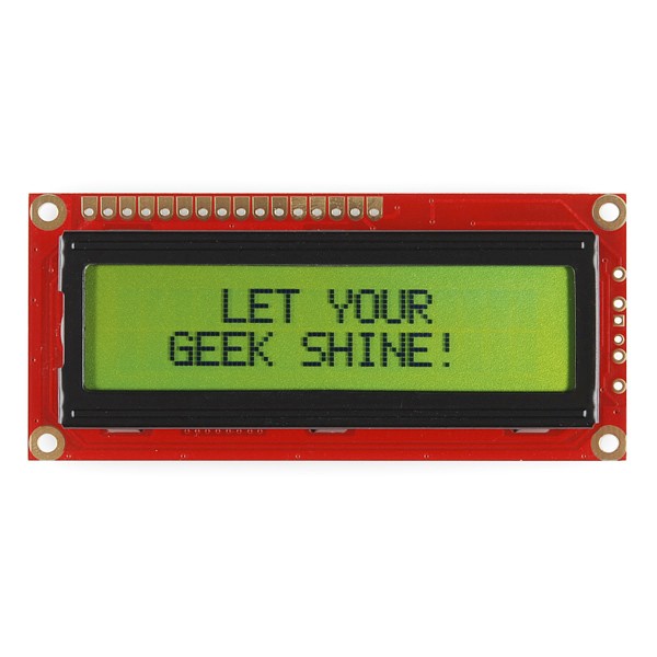 SparkFun LCD-09053 16×2キャラクターLCDモジュール 黒文字/緑背景 3.3V