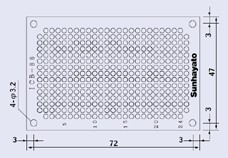 サンハヤト ICB-88 基板(47×72mm×1.6t)