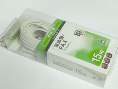 朝日電器 (ELPA) TEW-T150 テレホンコード 15m 6極2/4芯