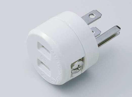 朝日電器 (ELPA) #2966H 【大阪店のみ取扱品】逆接地アダプター 2P+アース→設置2P