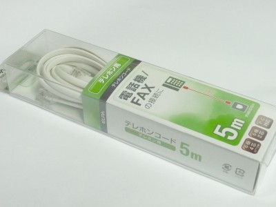 朝日電器 (ELPA) TEW-T050 テレホンコード 5m 6極2/4芯